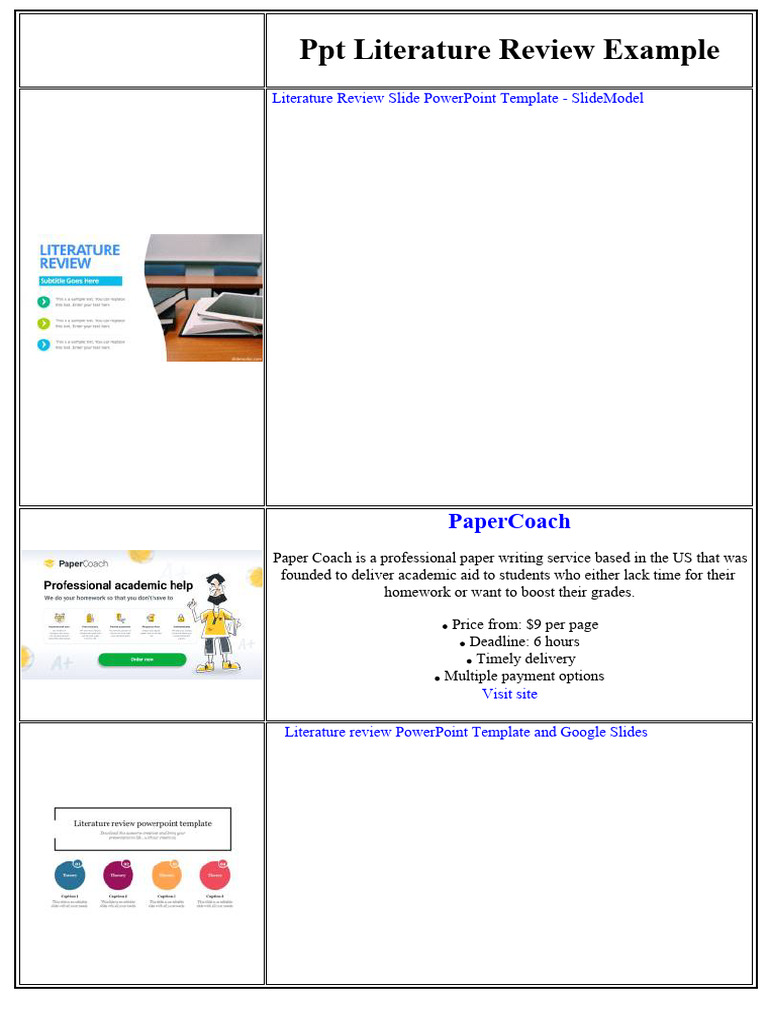 Literature Review Example | PDF | Systematic Review | Pump