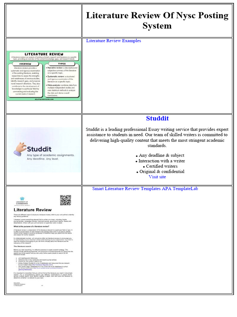 Literature Review of Nysc Posting System | PDF | Sound | Employee Retention
