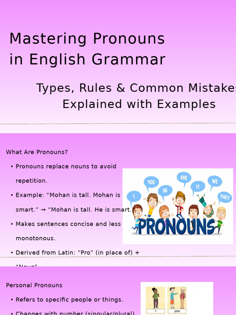 Mastering Pronouns in English Grammar | PDF