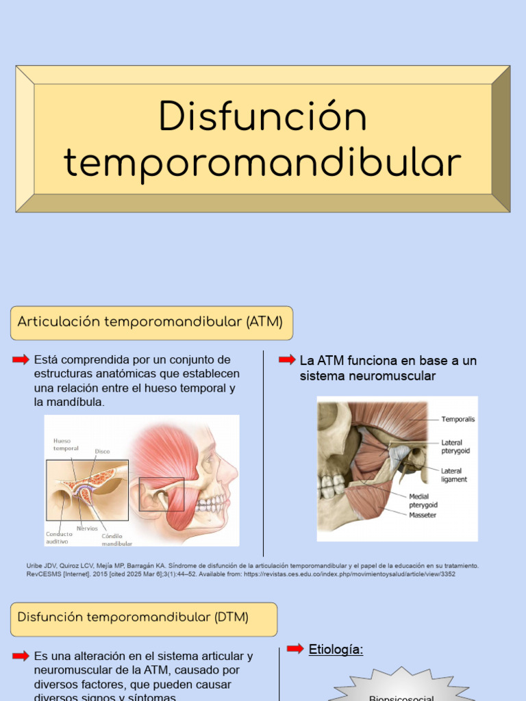 Disfunción Temporomandibular: Causas y Tratamientos | PDF | Dolor de ...