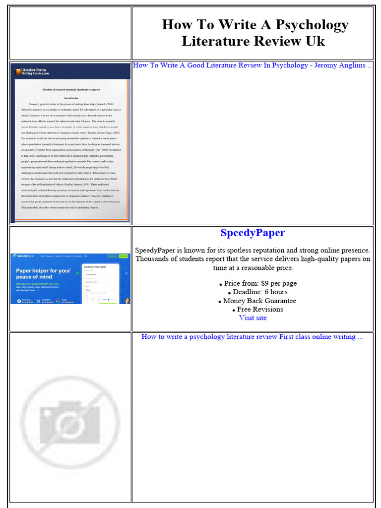 How To Write A Psychology Literature Review Uk | PDF | Diabetes ...