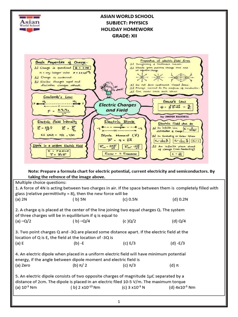 02 Physics Worksheet Grade 12 | PDF | Capacitor | Capacitance