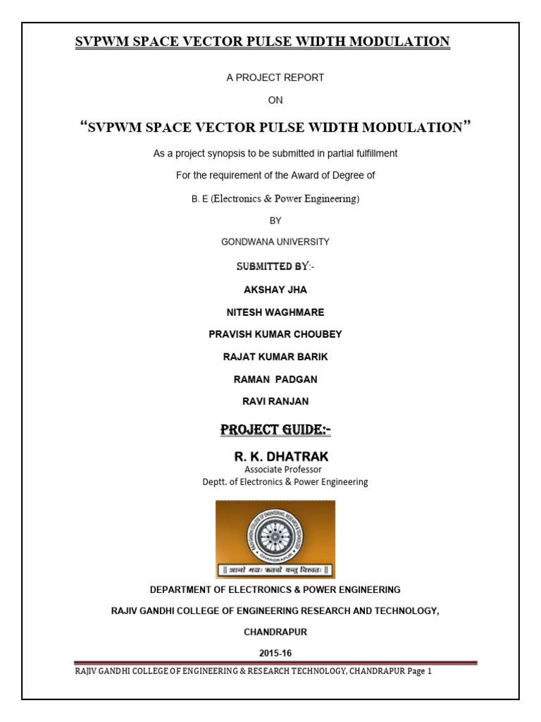 Space Vector Pulse Width Modulation | PDF | Rectifier | Power Inverter