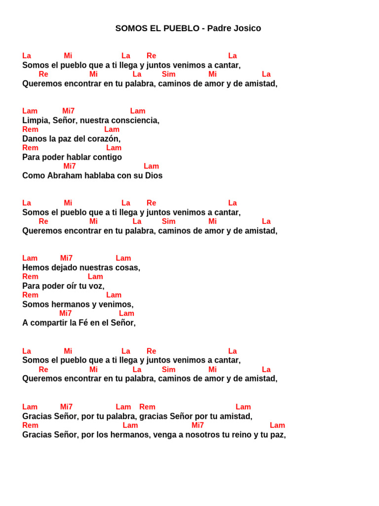 Somos El Pueblo - Padre Josico - Acordes | PDF