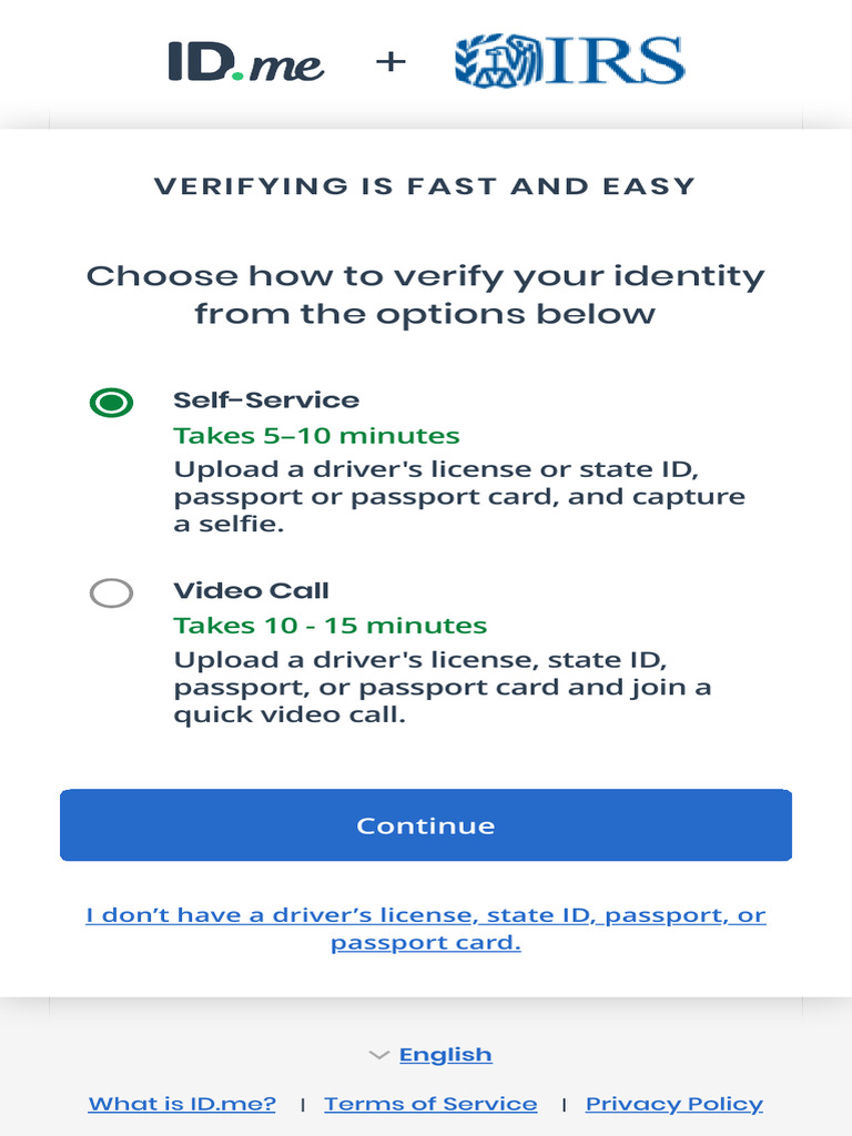 Choose How To Verify Your Identity From The Options Below - ID - Me | PDF