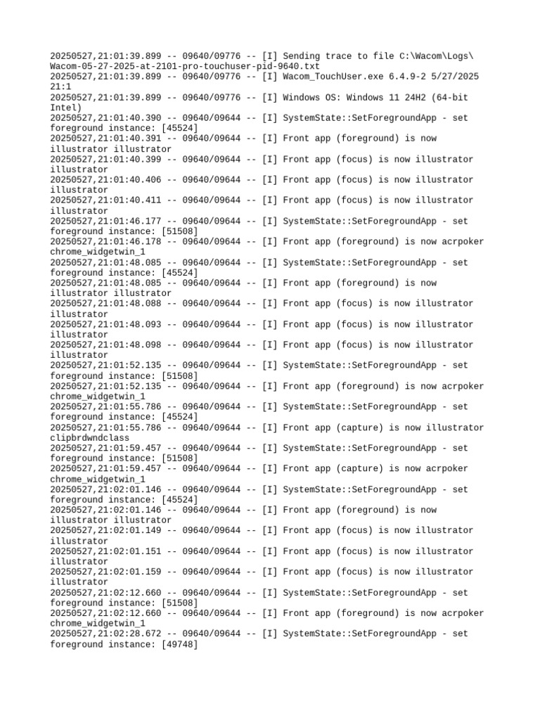 Wacom Touch User Activity Log | PDF | Computer Architecture | Software