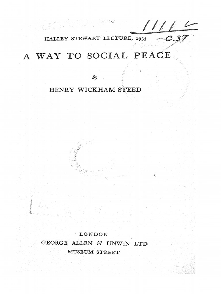 Steed Henry Wickham - A Way To Social Peace | PDF | Marxism | Karl Marx