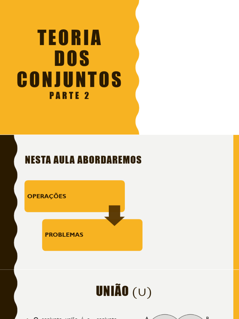 TEORIA DOS CONJUNTOS - OPERAÇÕES2 | PDF | Intersecção (Teoria dos ...