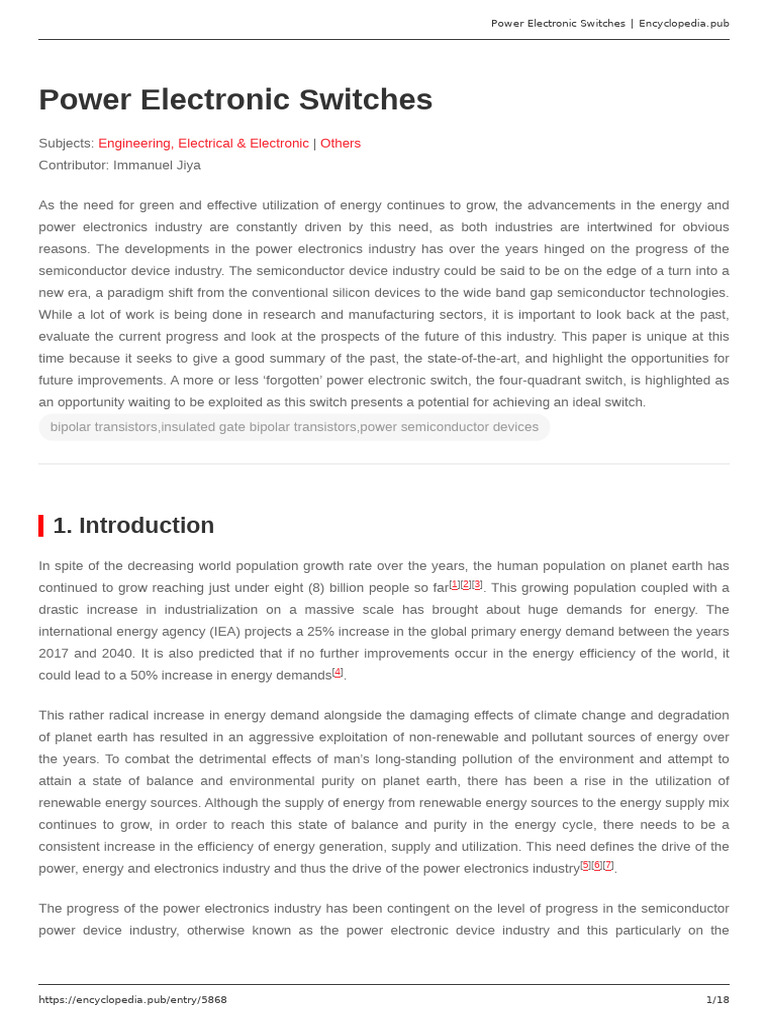 Types of Power Electronic Switches | PDF | Bipolar Junction Transistor ...