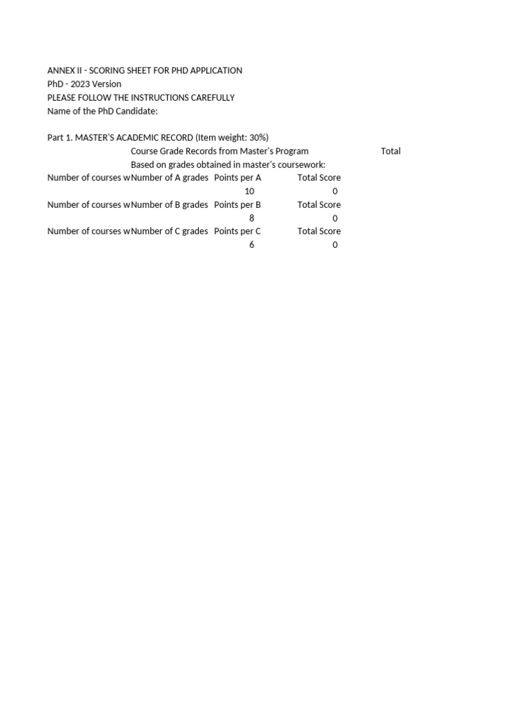 UFPel PHD Editable Scoresheet English | PDF