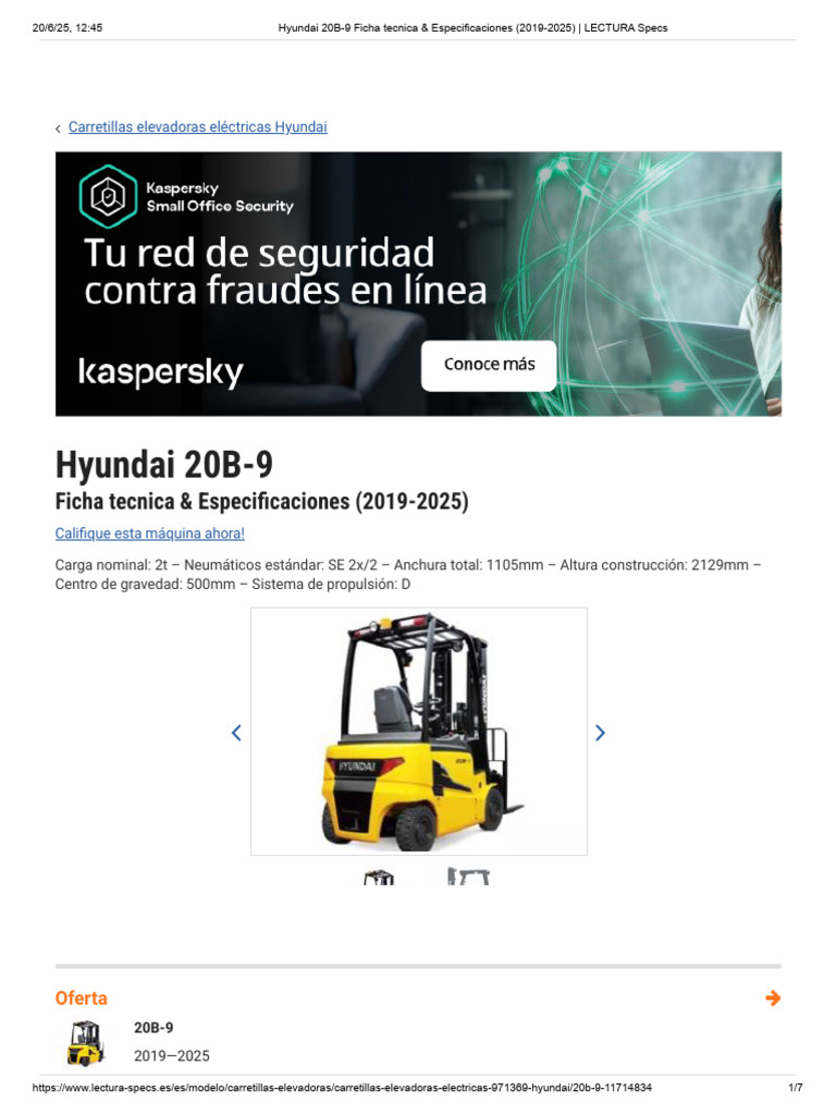 Hyundai 20B-9 Ficha Tecnica & Especificaciones (2019-2025) - LECTURA ...