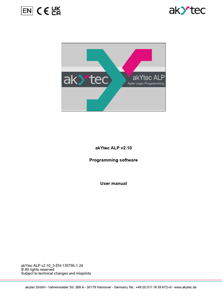 Akytec ALP v2.10 - 3-EN-130795-1.24 | PDF | Programming | Computer Program