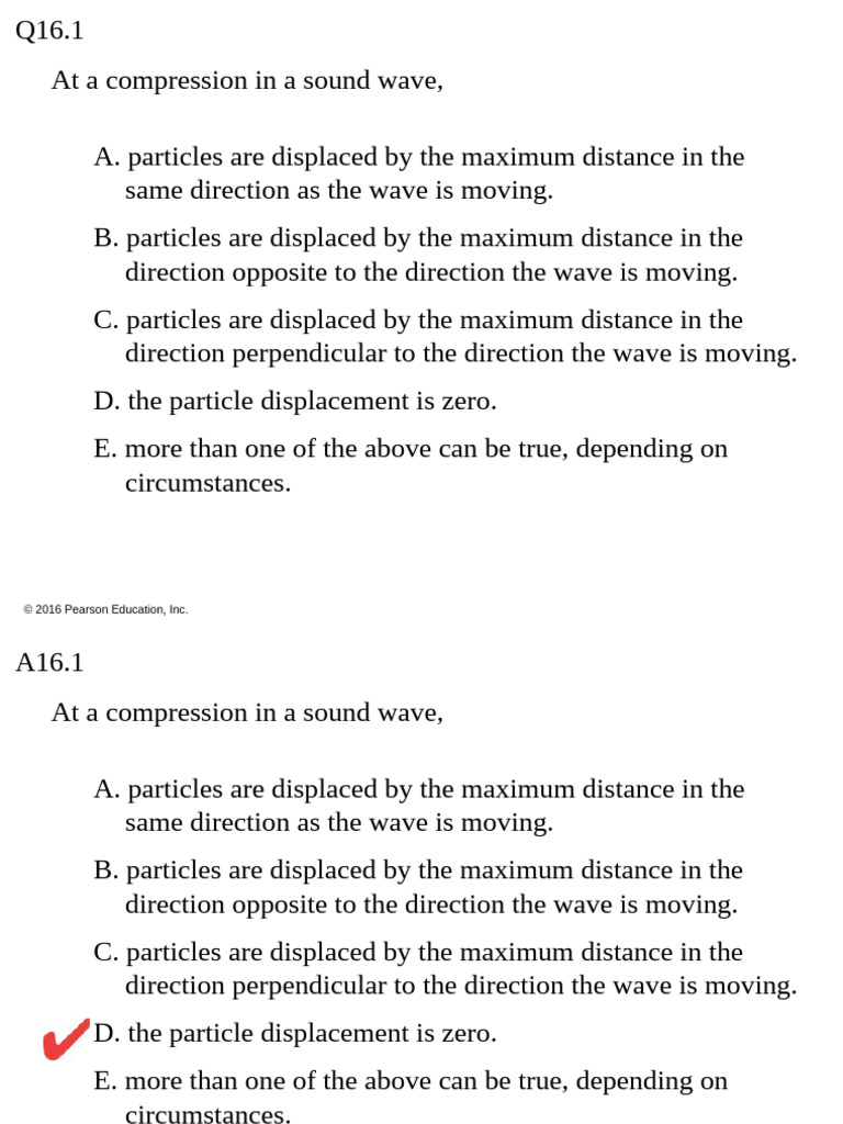 16 Clicker Questions | PDF | Sound | Frequency
