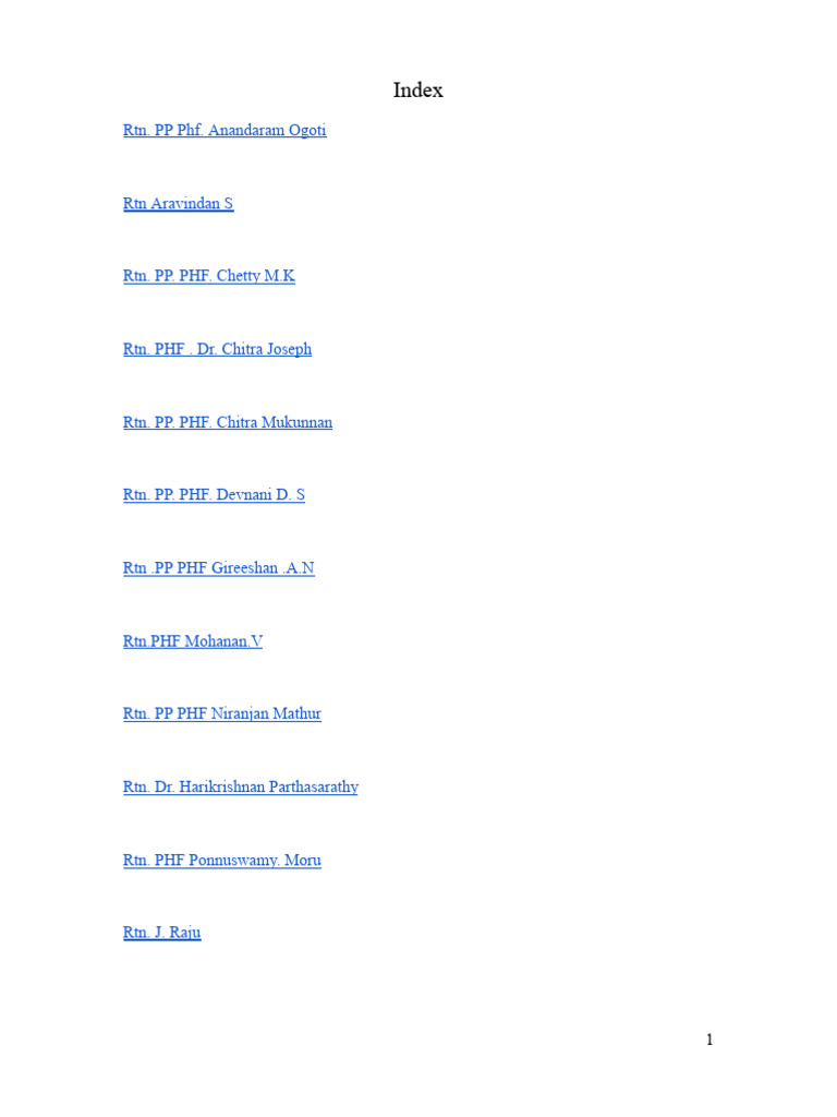 Rotary Club of Anna Nagar, Madras - Roaster | PDF