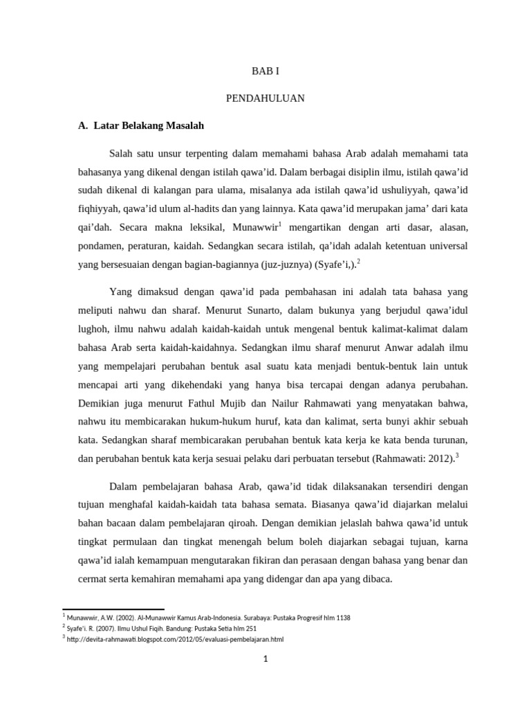 Pembelajaran Qawa'id dalam Bahasa Arab | PDF
