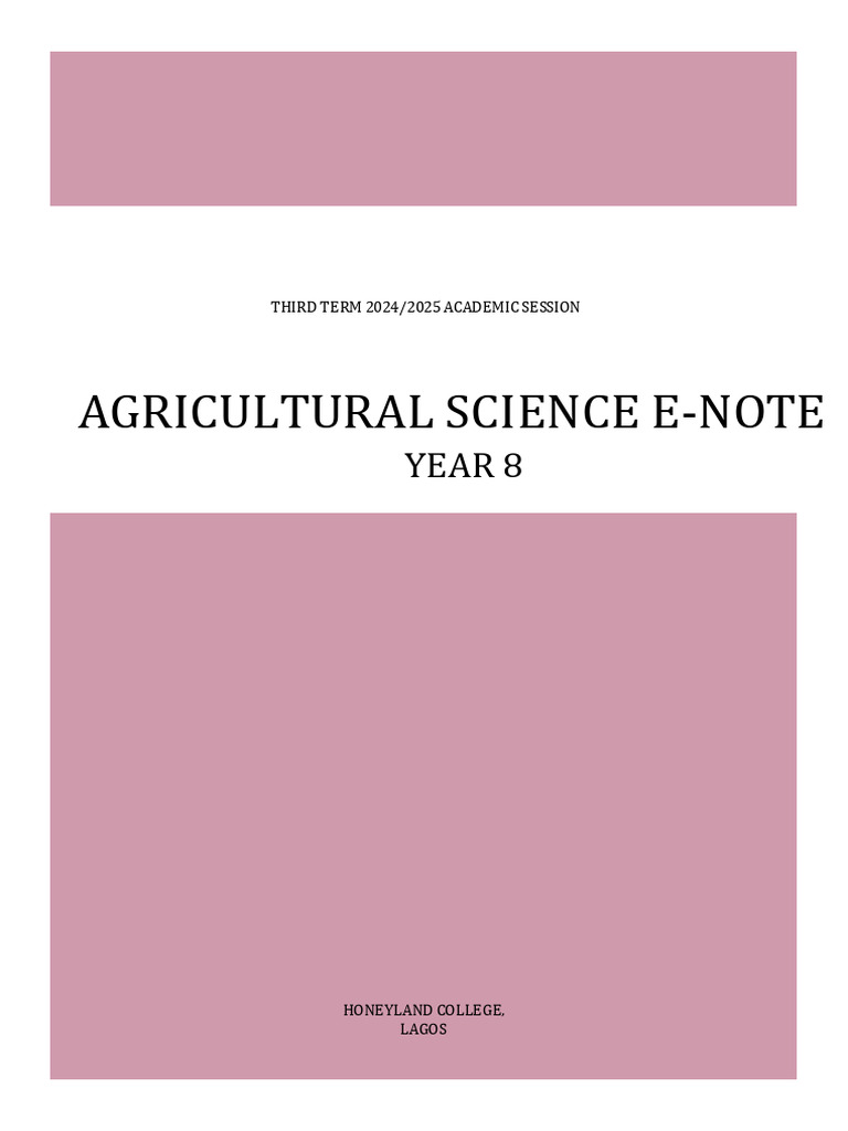 HLC Agricultural Science Year 8 Third Term 2024 - 2025 | PDF | Rock ...