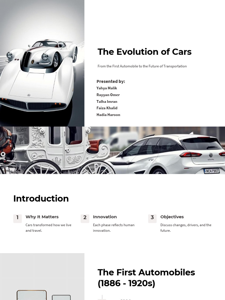 Evolution of Cars: From Past to Future | PDF | Car | Electric Vehicle