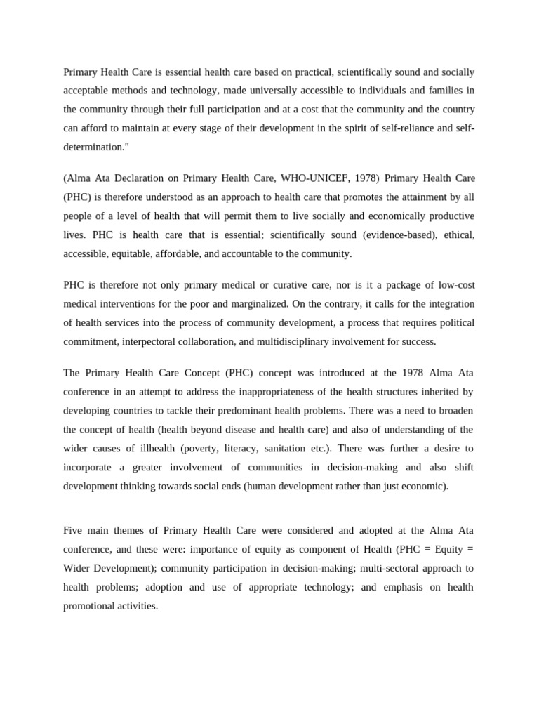 Primary Health Care Is Essential Health Care Based On Practical | PDF ...