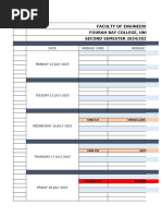 2020 Engineering Exam Schedule | PDF | Academia