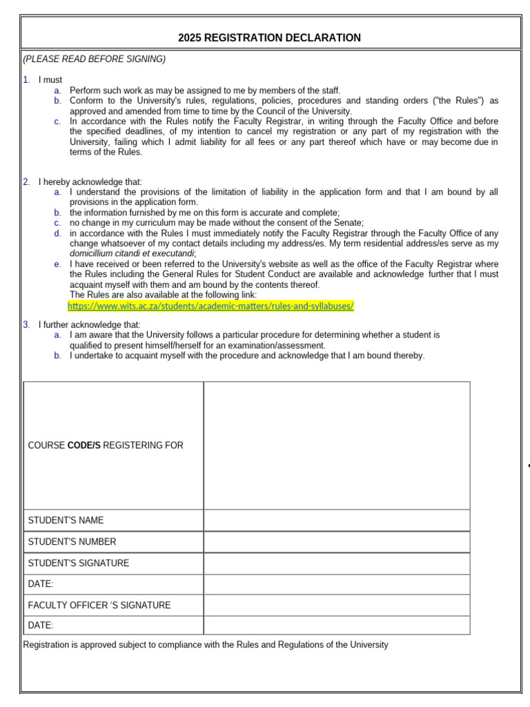 2025 Registration Declaration | PDF