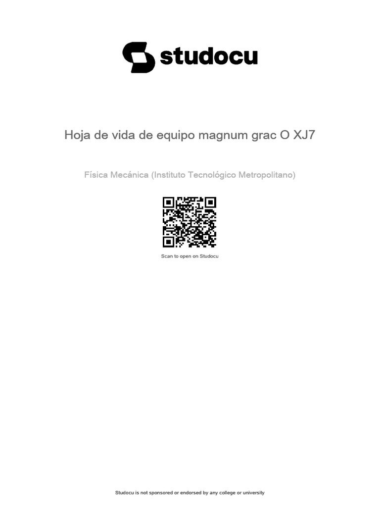 Hoja de Vida Equipo Magnum Graco XJ7 | PDF
