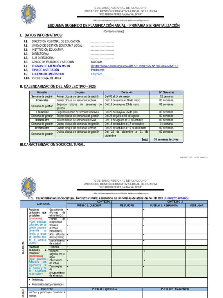 Esquema-pa-primaria - Contexto Urbano - Eib Revitalización - Alineado Drea | PDF | Perú ...