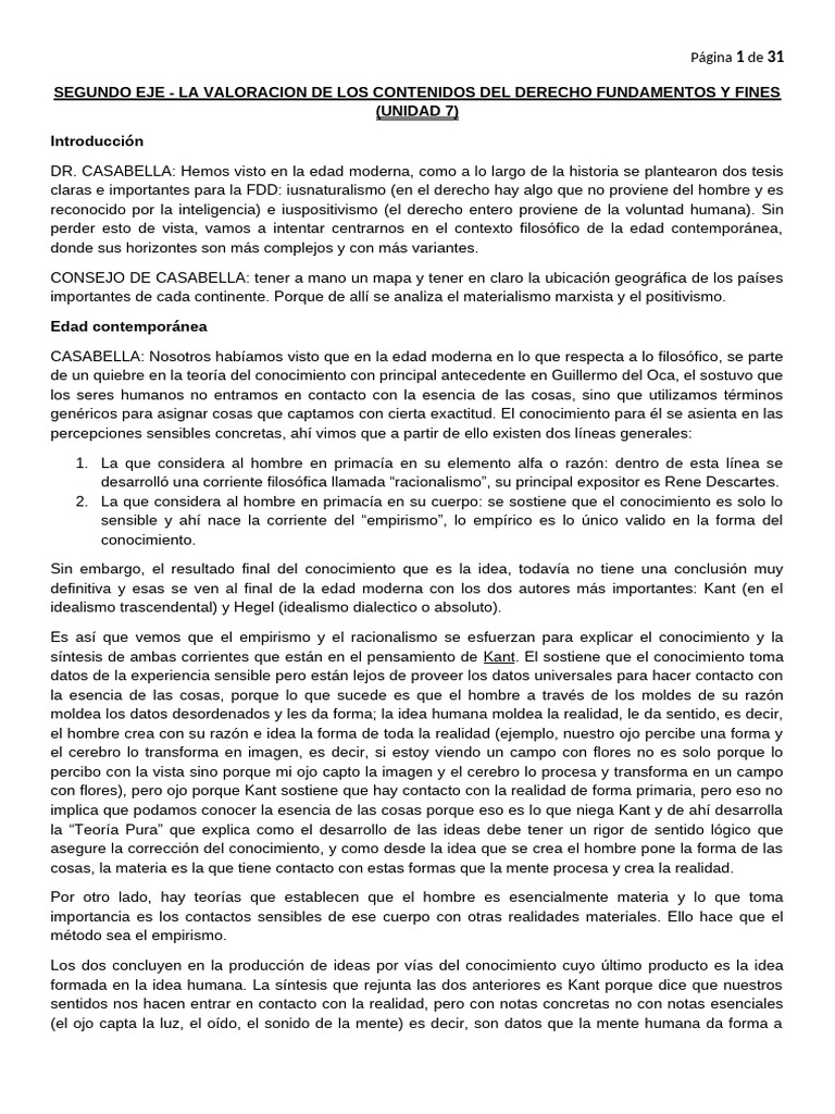 7 Segundo Eje - La Valoracion de Los Contenidos Del Derecho Fundamentos y Fines | PDF | Immanuel ...