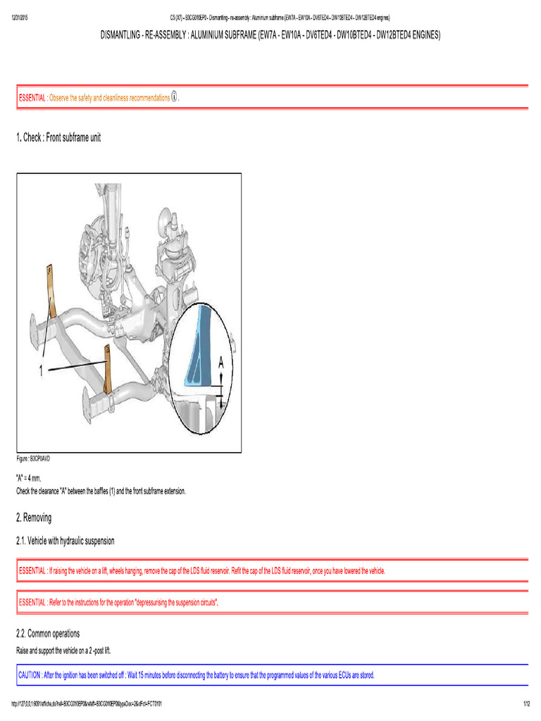 c5 (x7) - B3cg010ep0 - Dismantling - Re-Assembly Aluminium Subframe ...