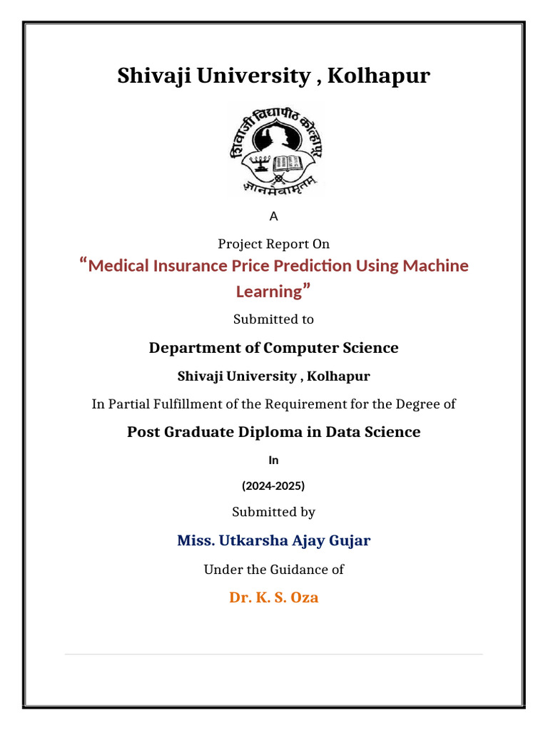 Project Report Certificate - PDF | PDF | Dependent And Independent Variables | Mean Squared Error