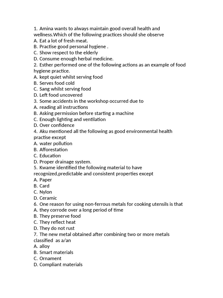 Objectives Basic 8-1 | PDF | Foods