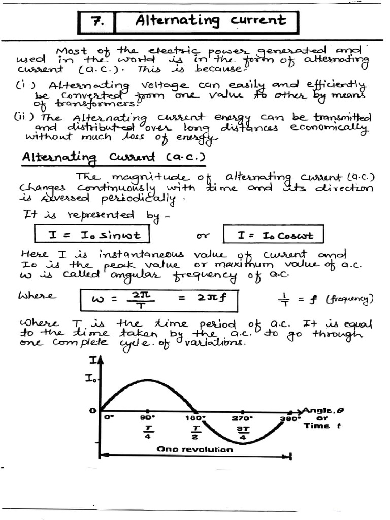 CH 7 Alternating Current | PDF | Electrodynamics | Electric Power