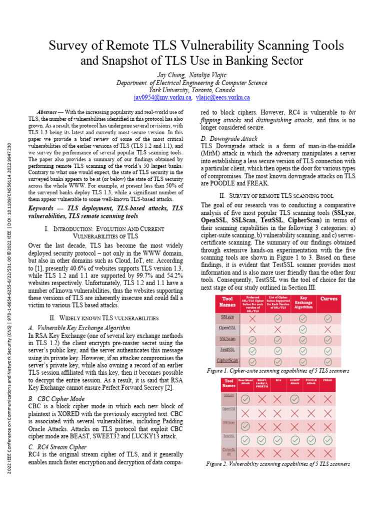 TLS Vulnerability in Banking Sector Survey | PDF | Transport Layer ...