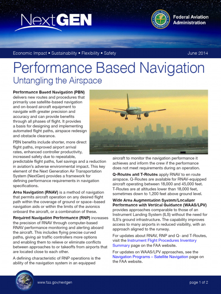 Performance Based Navigation | PDF | Aviation | Aviation Safety