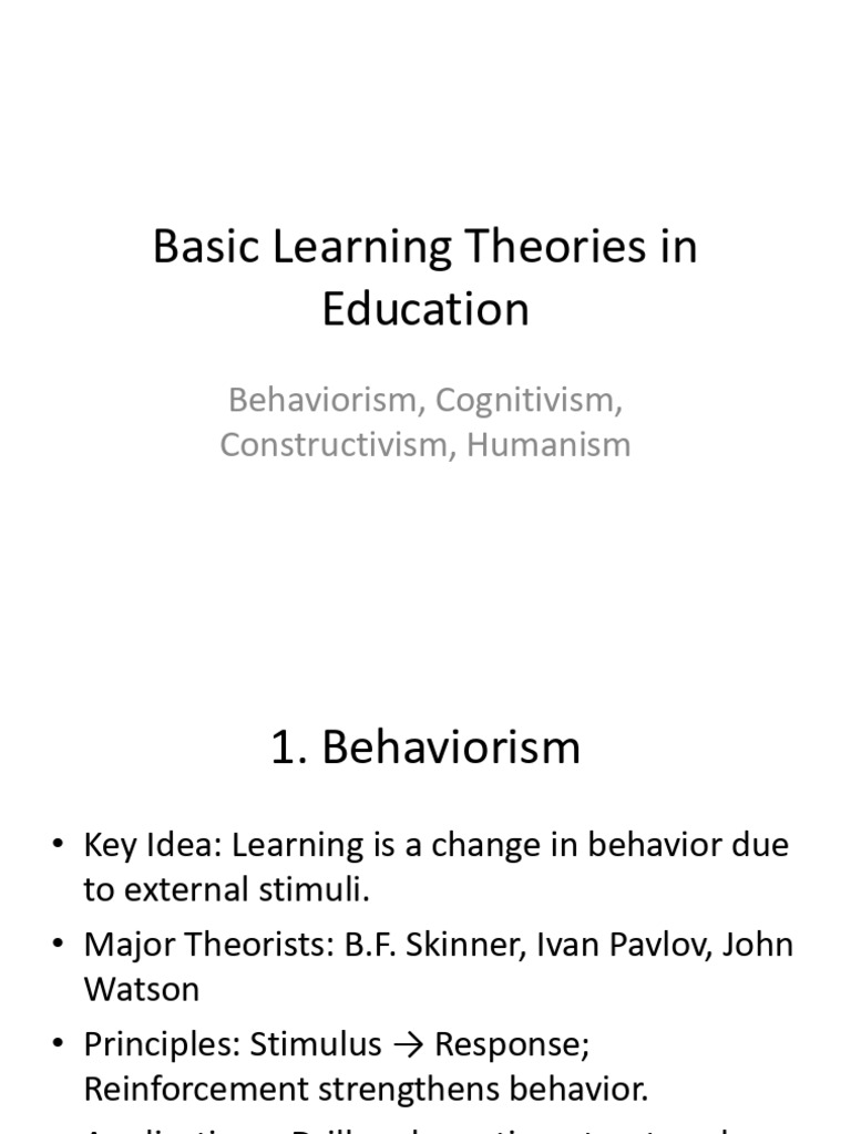Basic Learning Theories .PDF | PDF | Constructivism (Philosophy Of ...