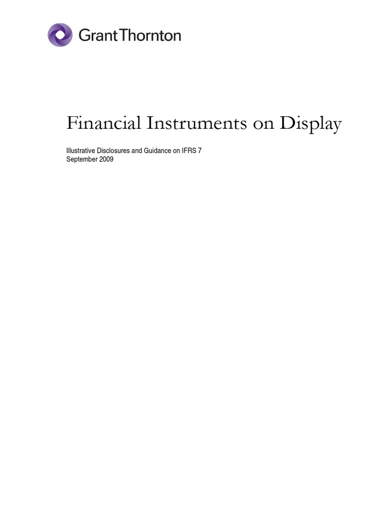 Gtal 2009 Financial Instruments On Display Illustrative Disclosures and ...