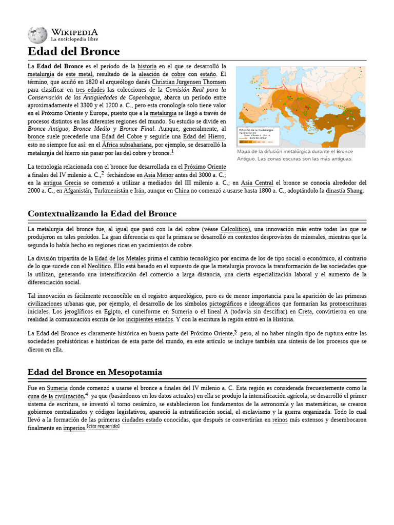 Edad Del Bronce | PDF | Edad de Bronce | 2do milenio aC