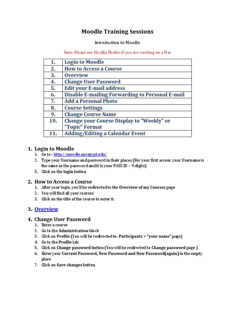 Introduction To Moodle | Download Free PDF | Email | Password