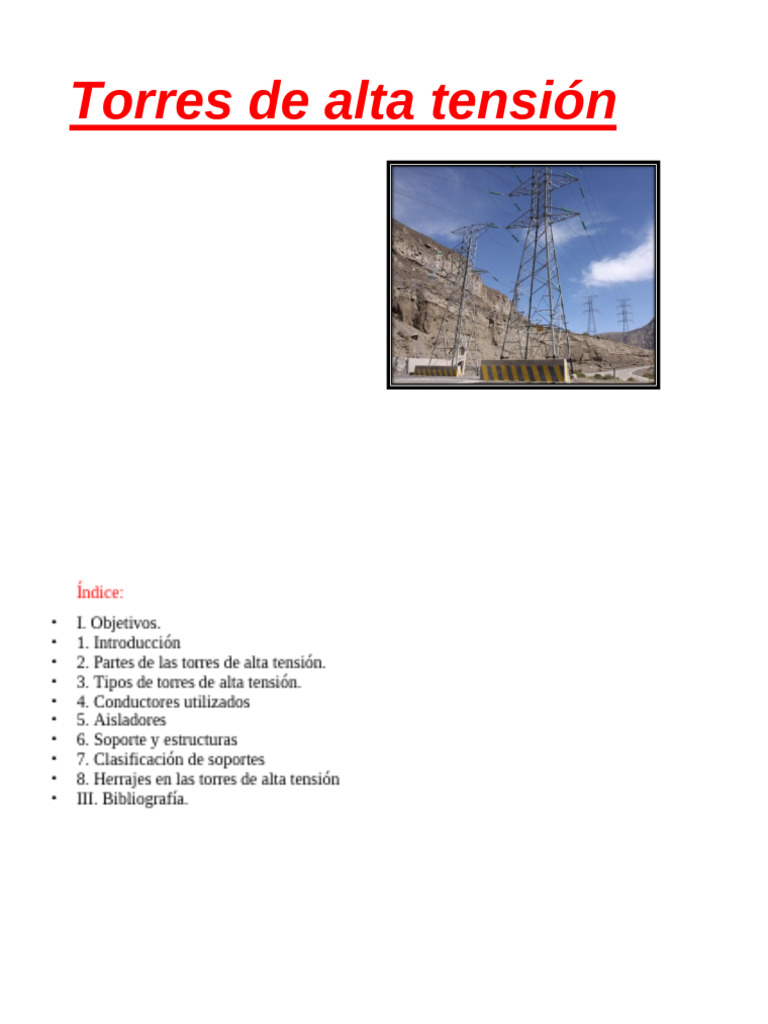 Partes y Tipos de Torres de Alta Tensión | PDF | Aislador (Electricidad ...