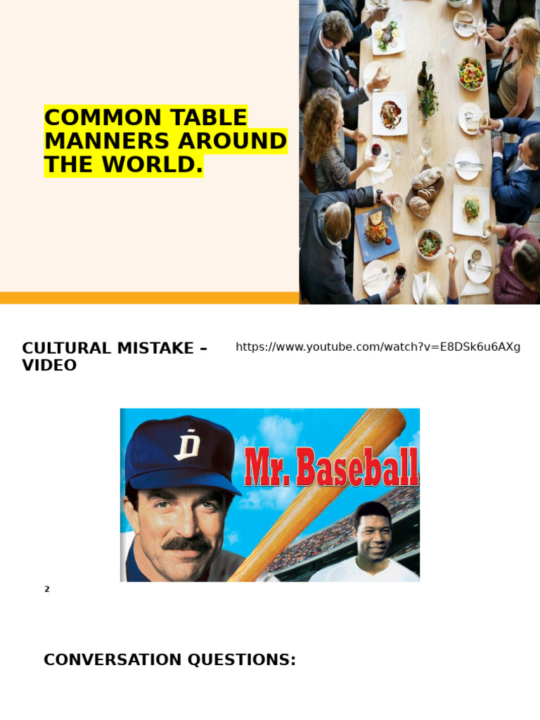 Etiquette & Cultural Mistakes | PDF