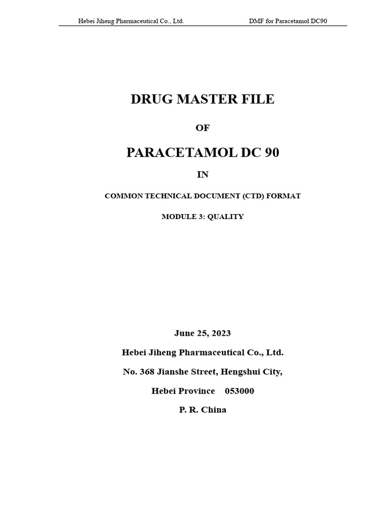 DMF for Paracetamol DC90 Overview | PDF | Titration | Chemistry