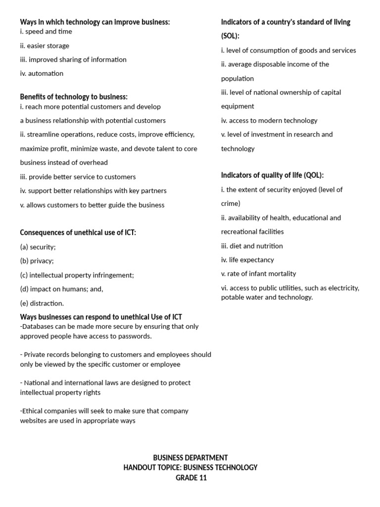 Pob Hand Out Study Notes | PDF | Economies
