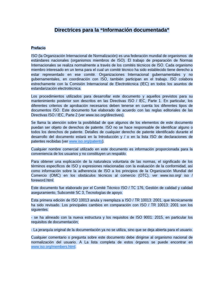 Guía ISO para Información Documentada | PDF | Organización ...