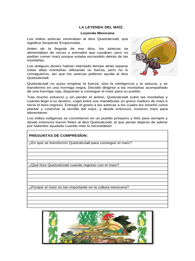 La Leyenda Del Maíz | PDF