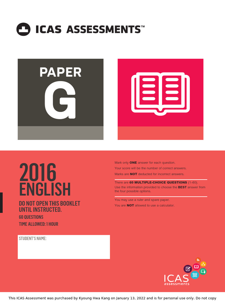 ICAS 2016 EN PaperG Y9 | PDF | Economics | Profit (Economics)