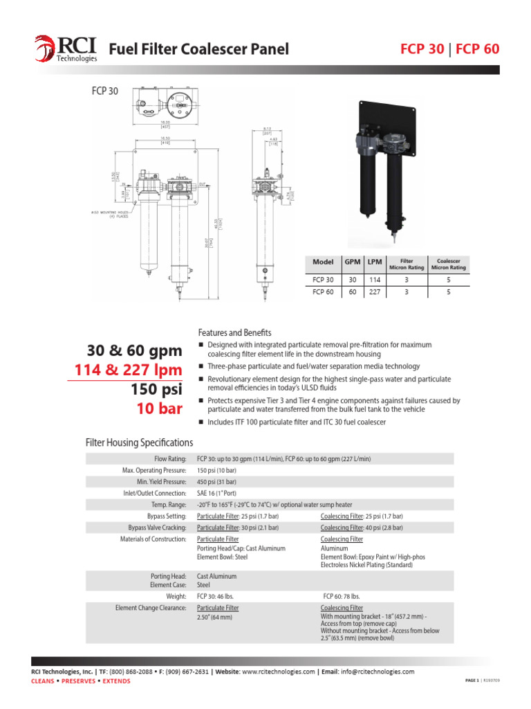 FCP 30 FCP 60 Spec Sheet | PDF | Mechanical Engineering