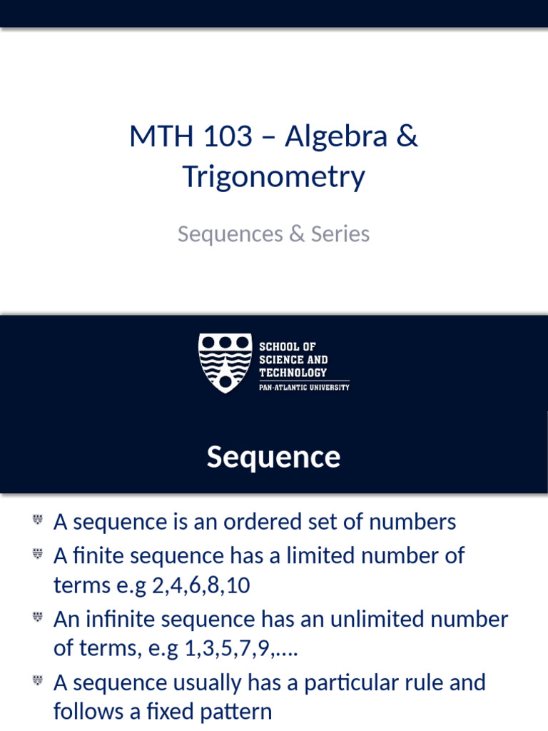 Week 3 - Sequences and Series | PDF | Sequence | Numbers