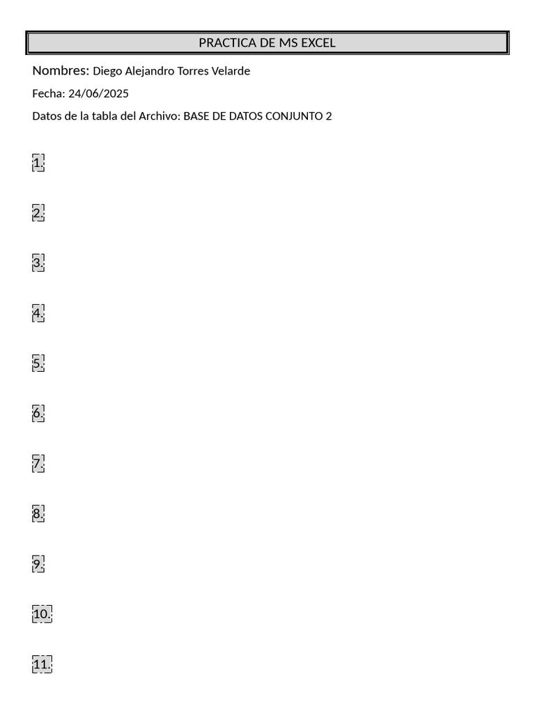Practica de Ms Excel | PDF