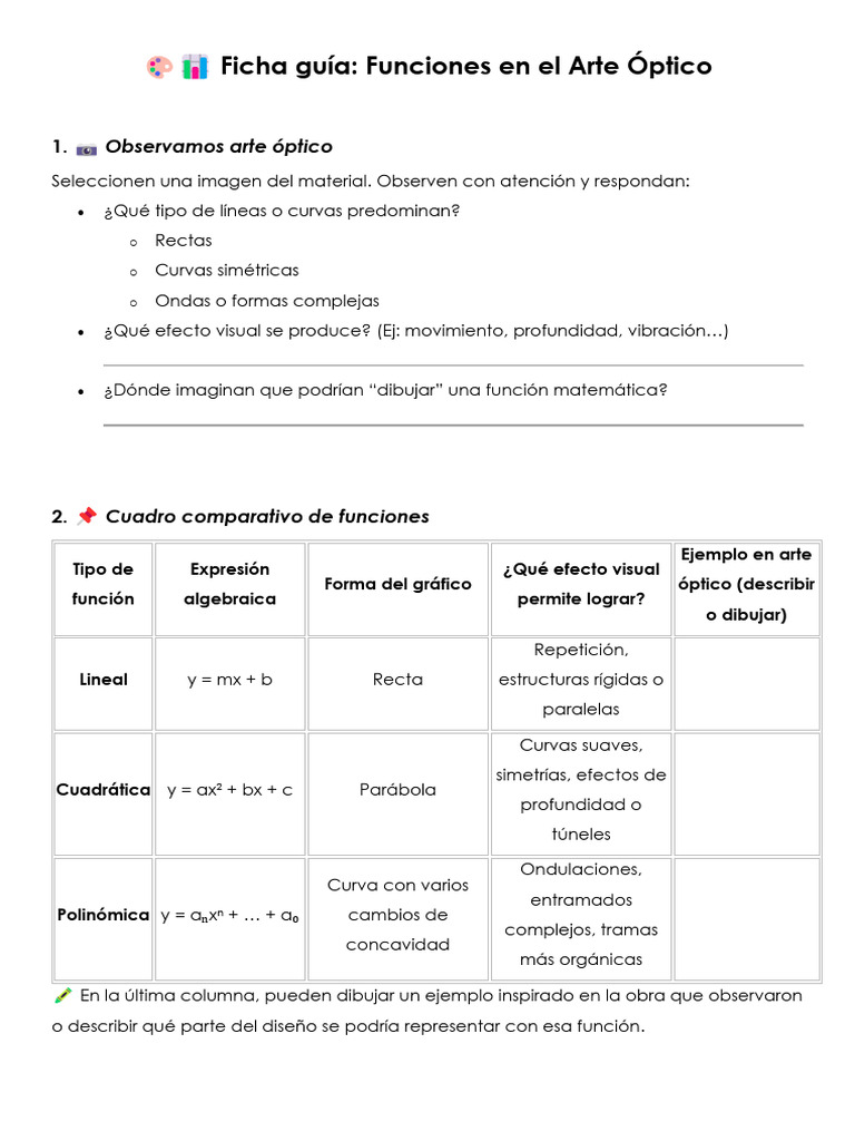 Ficha Arte Optico | PDF | Óptica | Curva