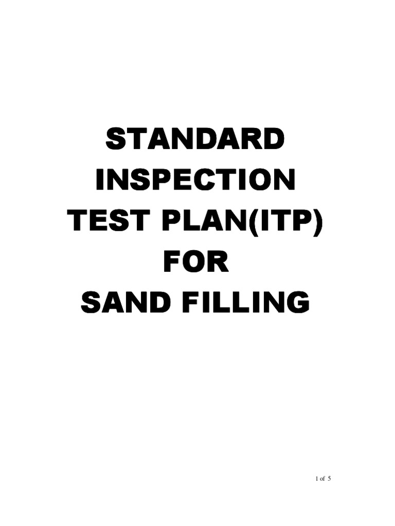 6.sand Filling-Inspection Test Plan-Bb I | PDF | Business