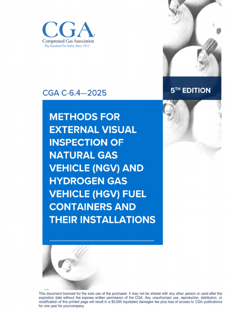CGA C 6 4 5TH ED 2025 Methods For External Visual Inspection of | PDF